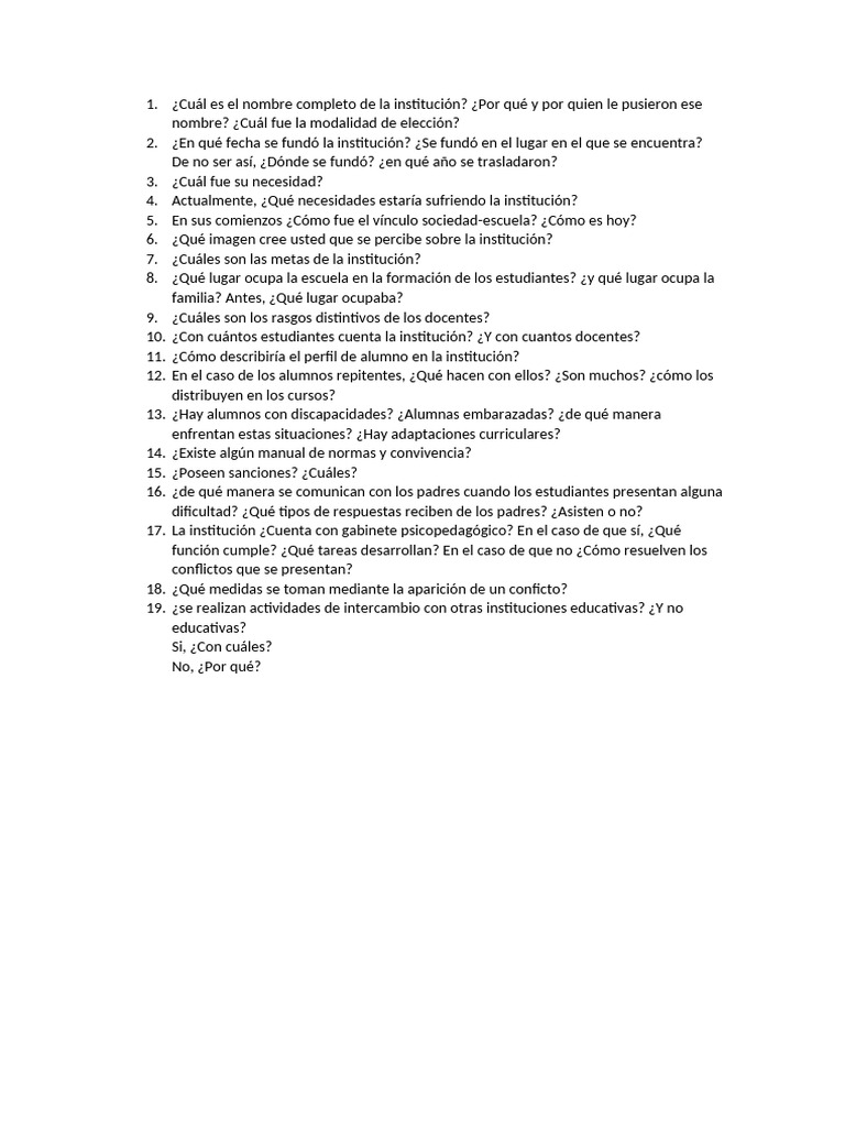 preguntas entrevista | PDF