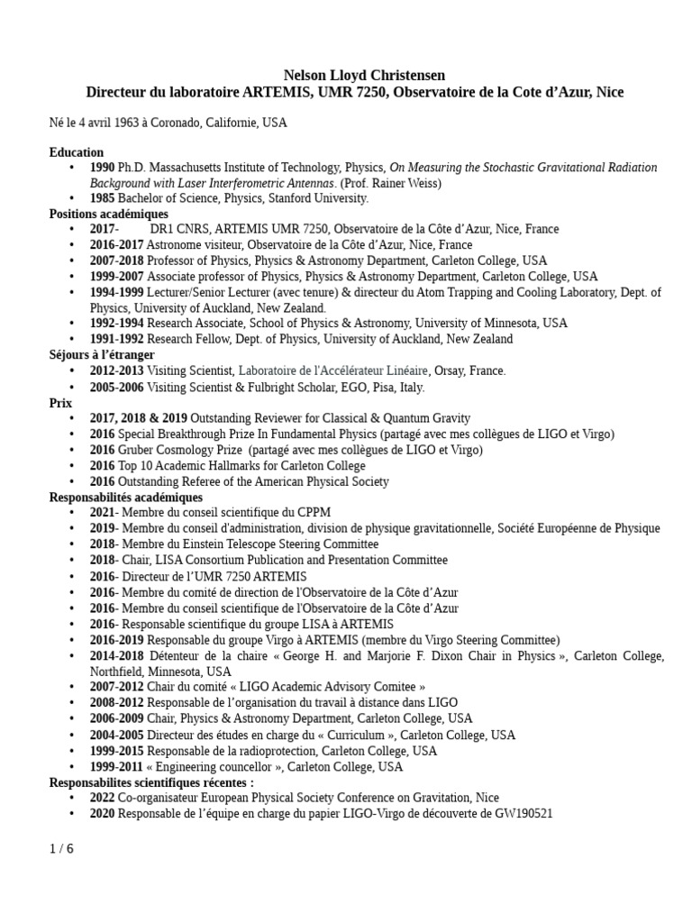 II.7.CV M. Nelson CHRISTENSEN | PDF