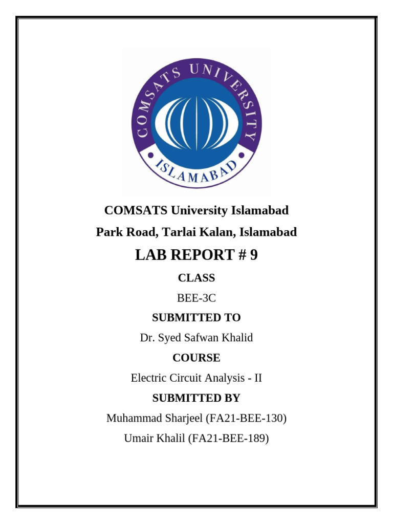 Eca 2 Lab 9 | PDF