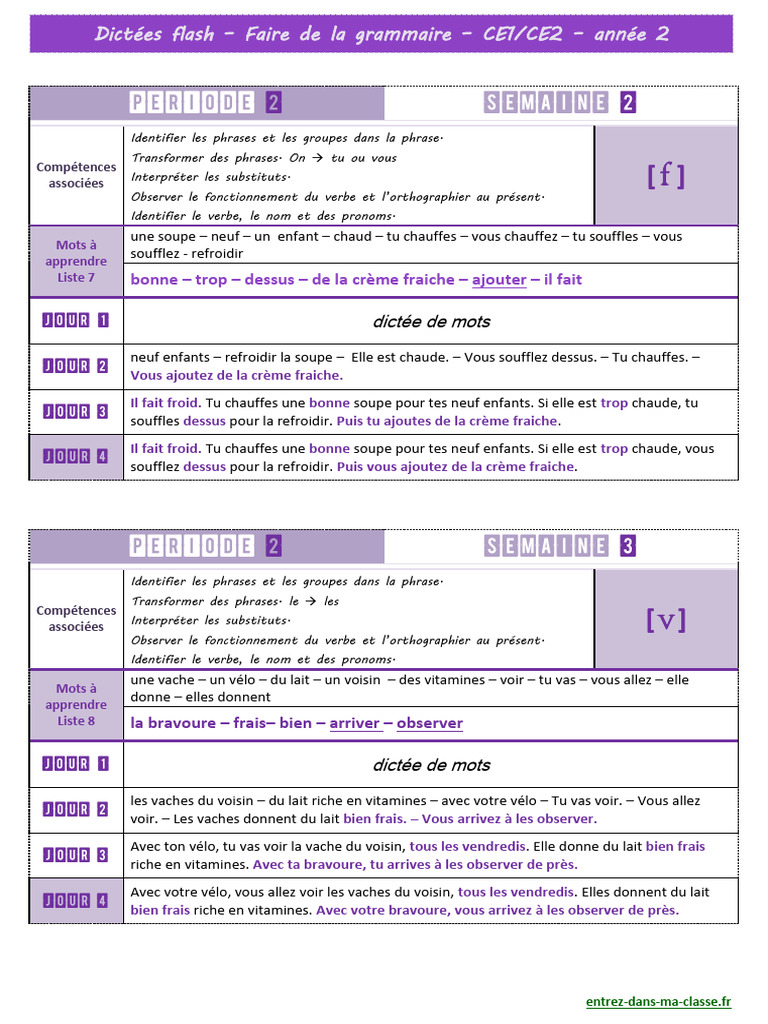 Dictées Flash Année 2 Période 2 Edmc | PDF