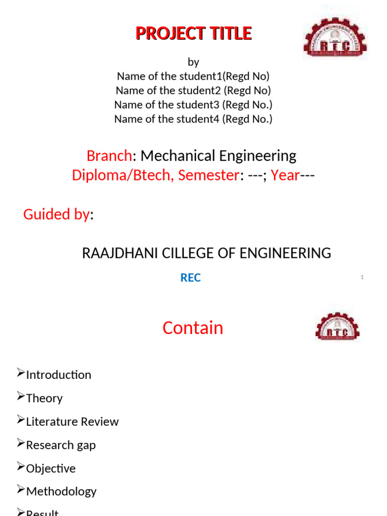 Project PPT Format 7th Seme | PDF
