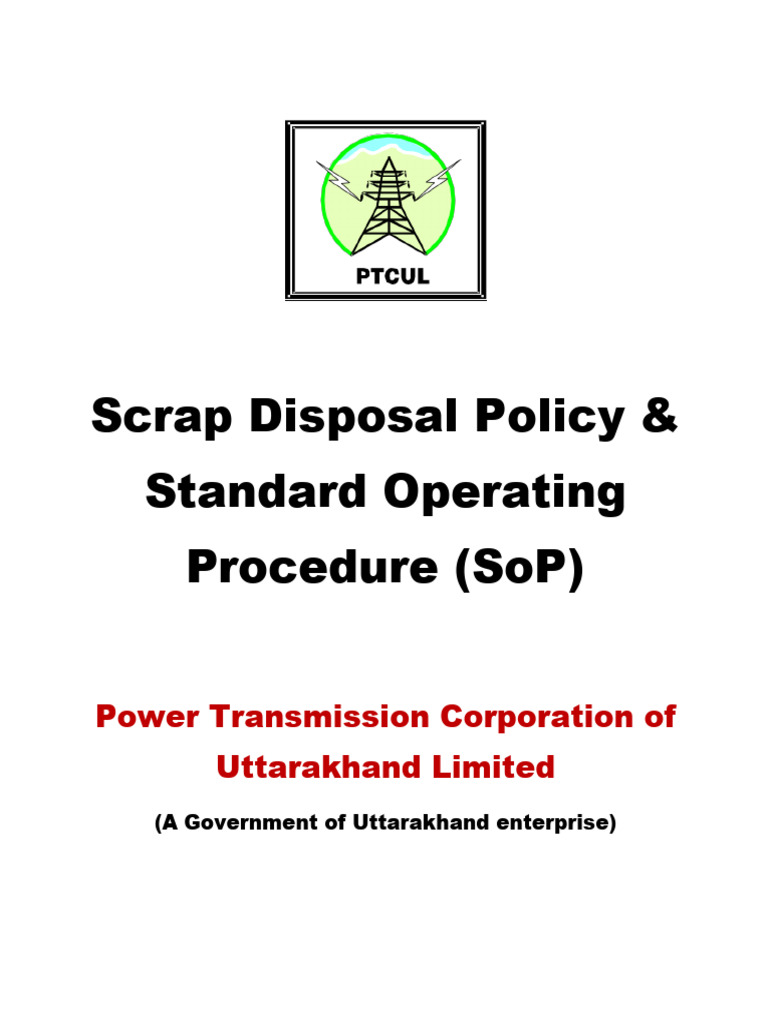 PTCUL Scrap Disposal Policy & SoP | PDF | Auction | Business