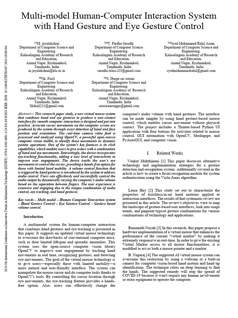 Multi-Model Human-Computer Interaction System With Hand Gesture and Eye ...
