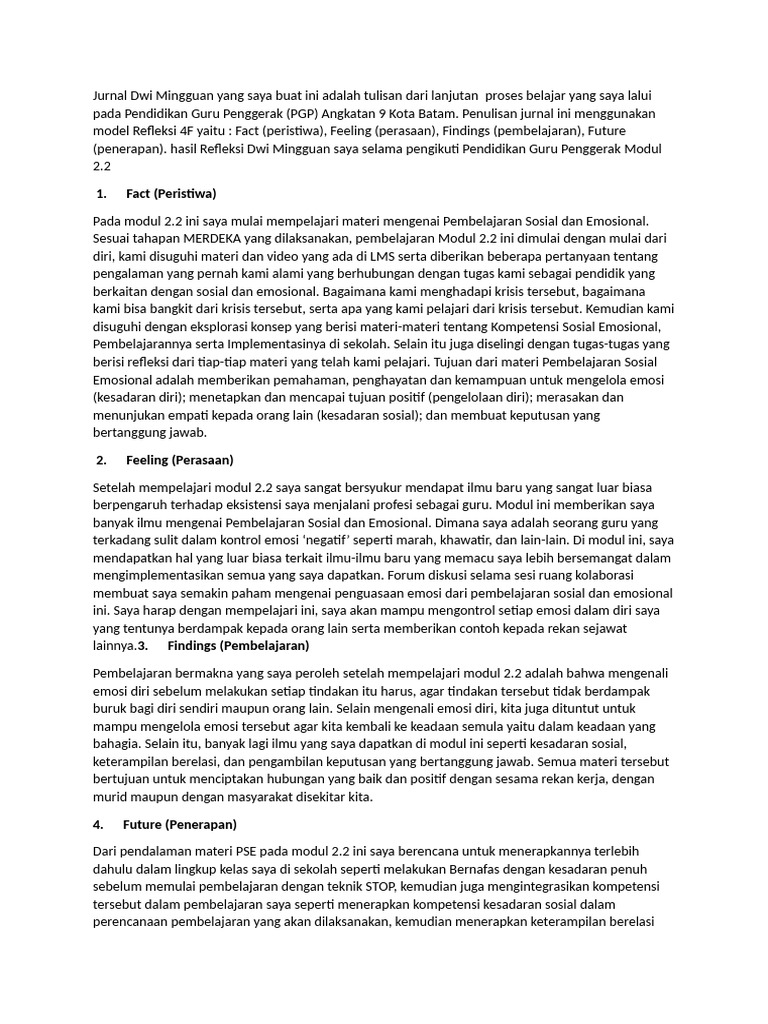 Jurnal Dwi Mingguan Yang Saya Buat Ini Adalah Tulisan Dari Lanjutan | PDF