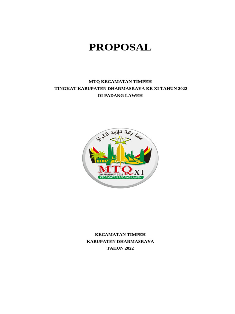 Proposal Kegiatan MTQ Padang Laweh 2022 | PDF