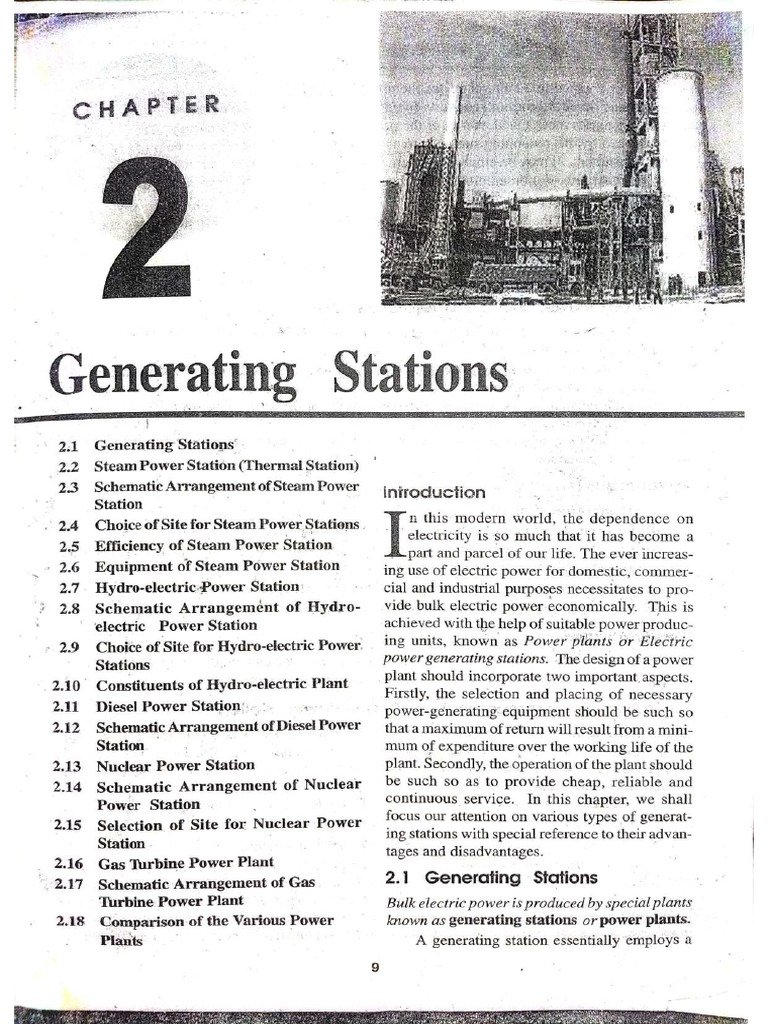 Chapter 2 - Generating Stations - DKE | PDF