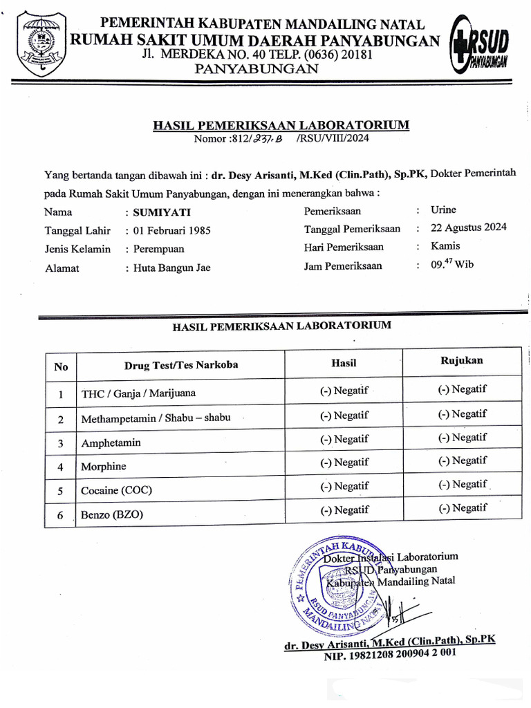 Surat Lab Sumiyati | PDF