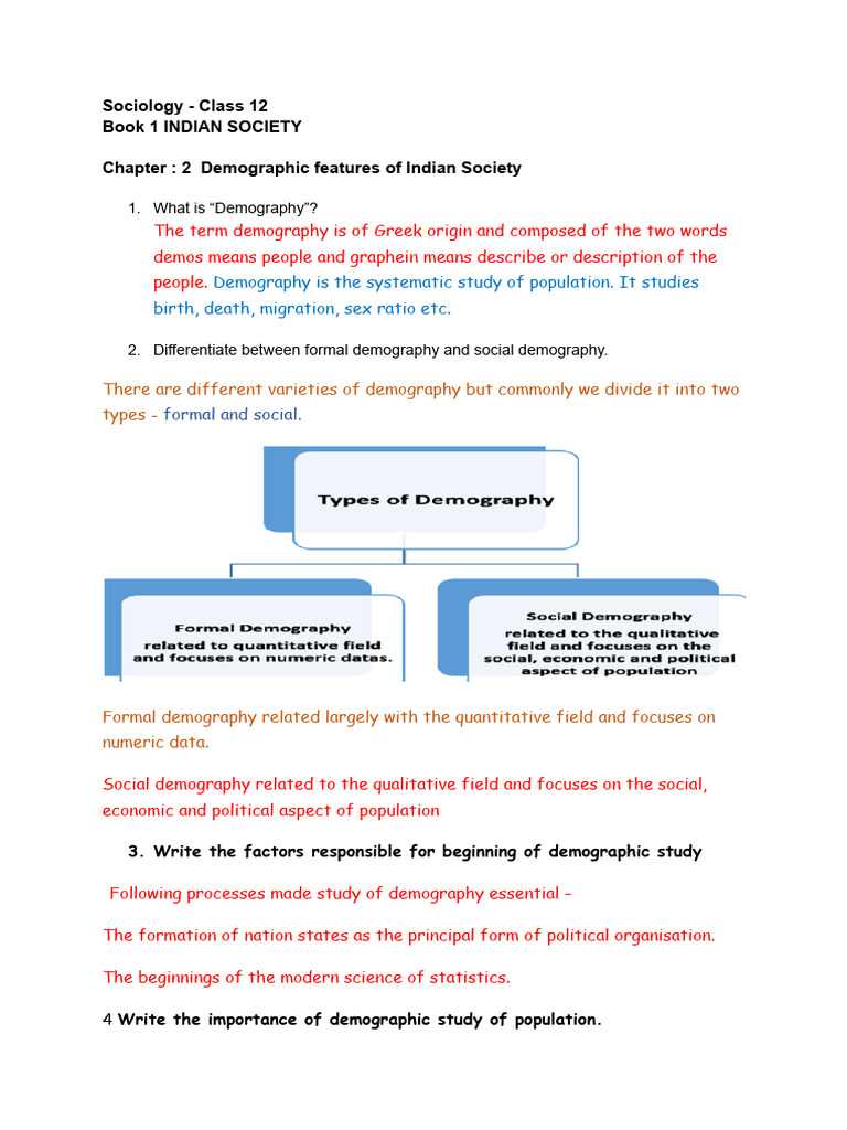12 Books Chapter 2 Social Demography | PDF | Demography | Family Planning