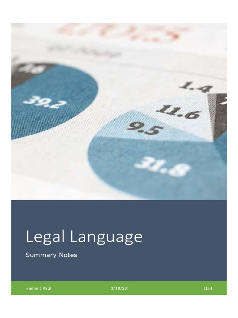 Legal Language Summary Notes | PDF