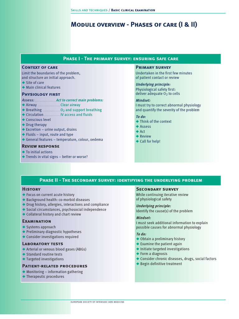 Module overview - Phases of care (I & II) - PACT | PDF