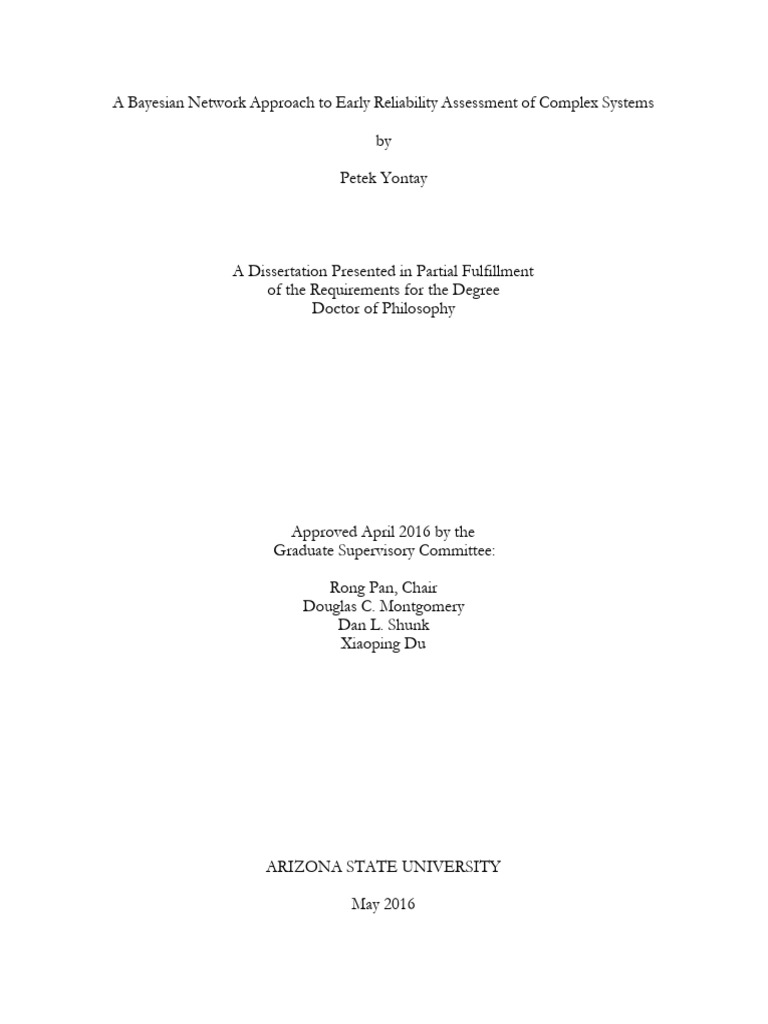 A Bayesian Network Approach To Early Reliability Assessment of Complex ...