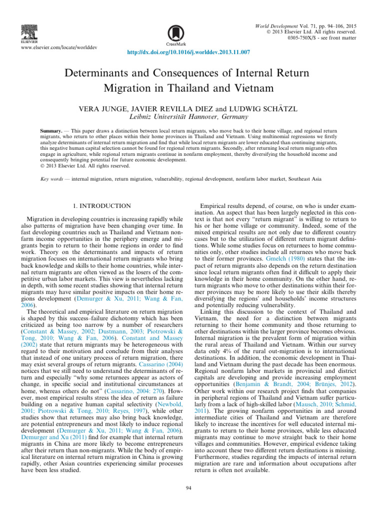 Determinants and Consequences of Internal Return | PDF