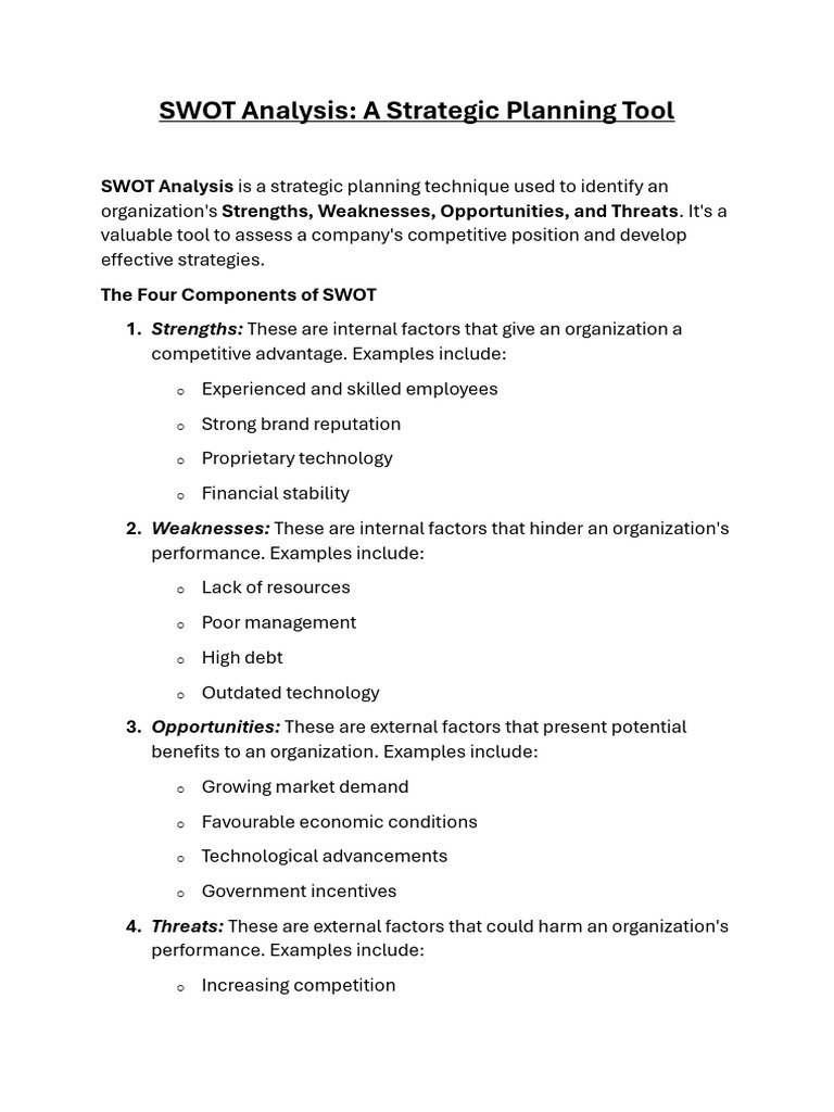 SWOT Analysis | PDF