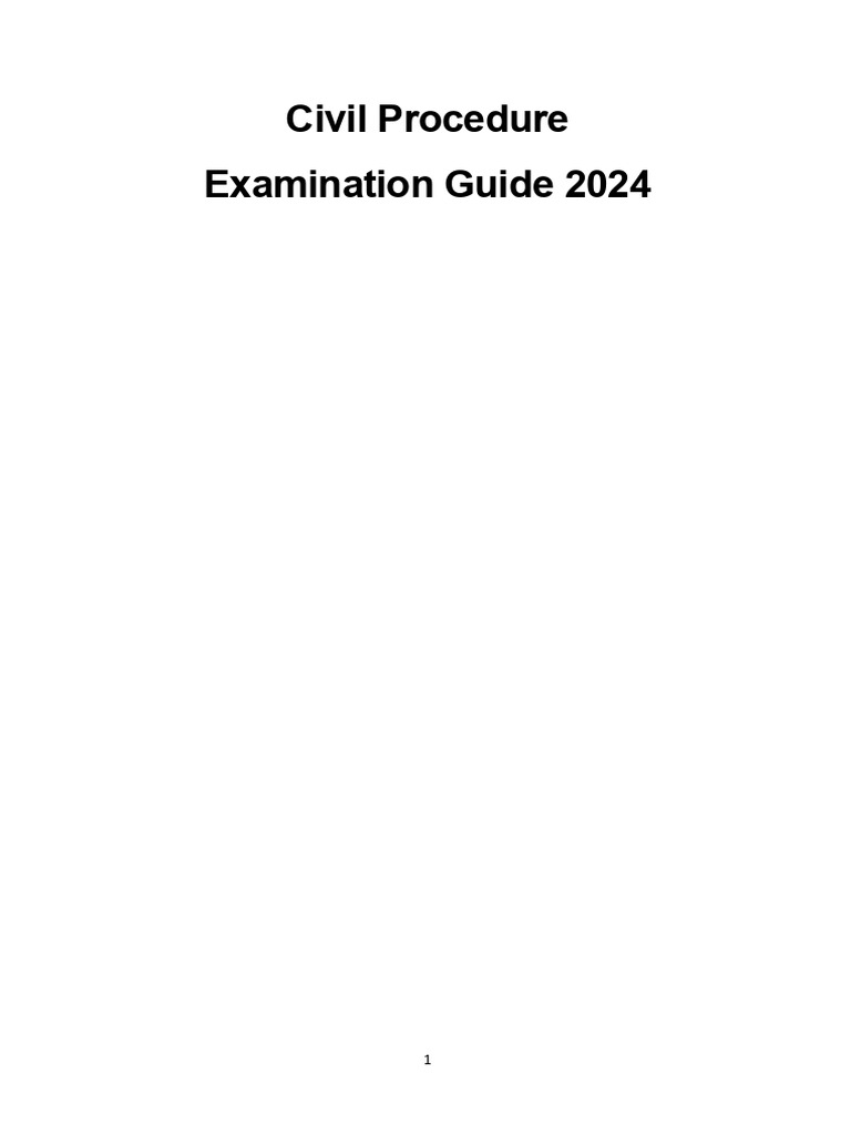 Civil Procedure Examination Guide 2024 | PDF | Standing (Law) | Annulment