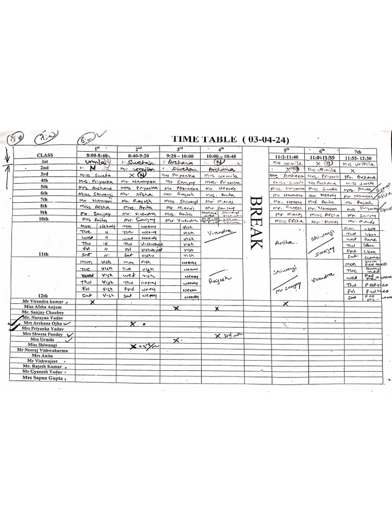 Timetable August | PDF