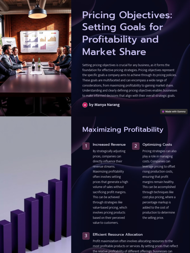 Pricing Objectives Setting Goals for Profitability and Market Share (5) | PDF