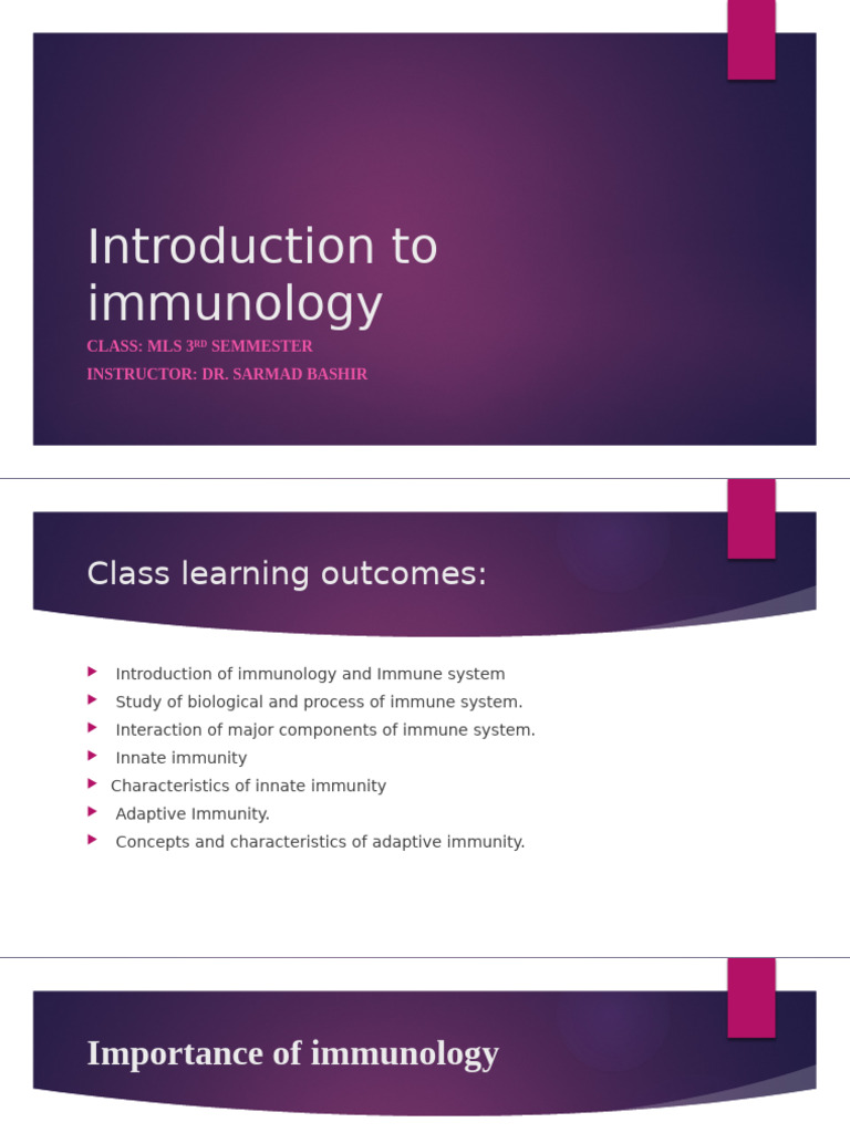 Introduction To Immunology | PDF