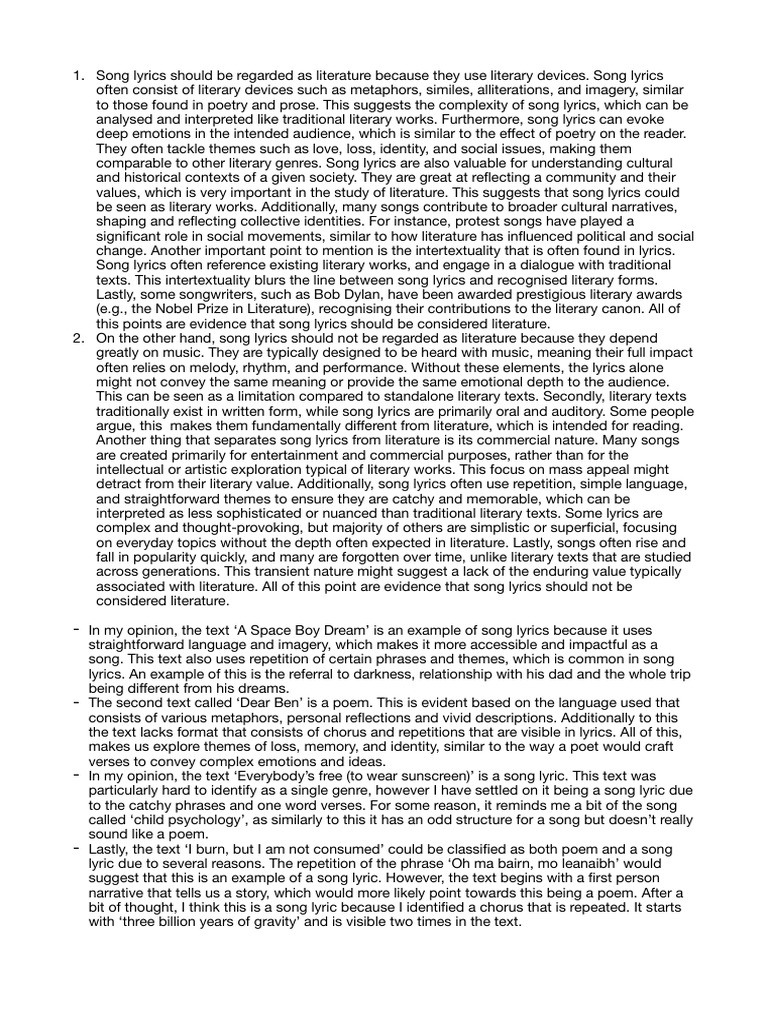 Eng A (Song Lyrics) | PDF