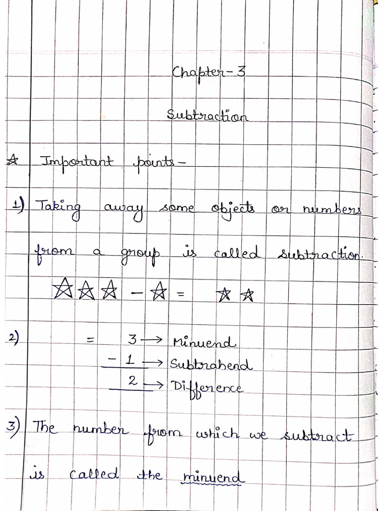 class 3 Maths Ch3- Subtraction | PDF