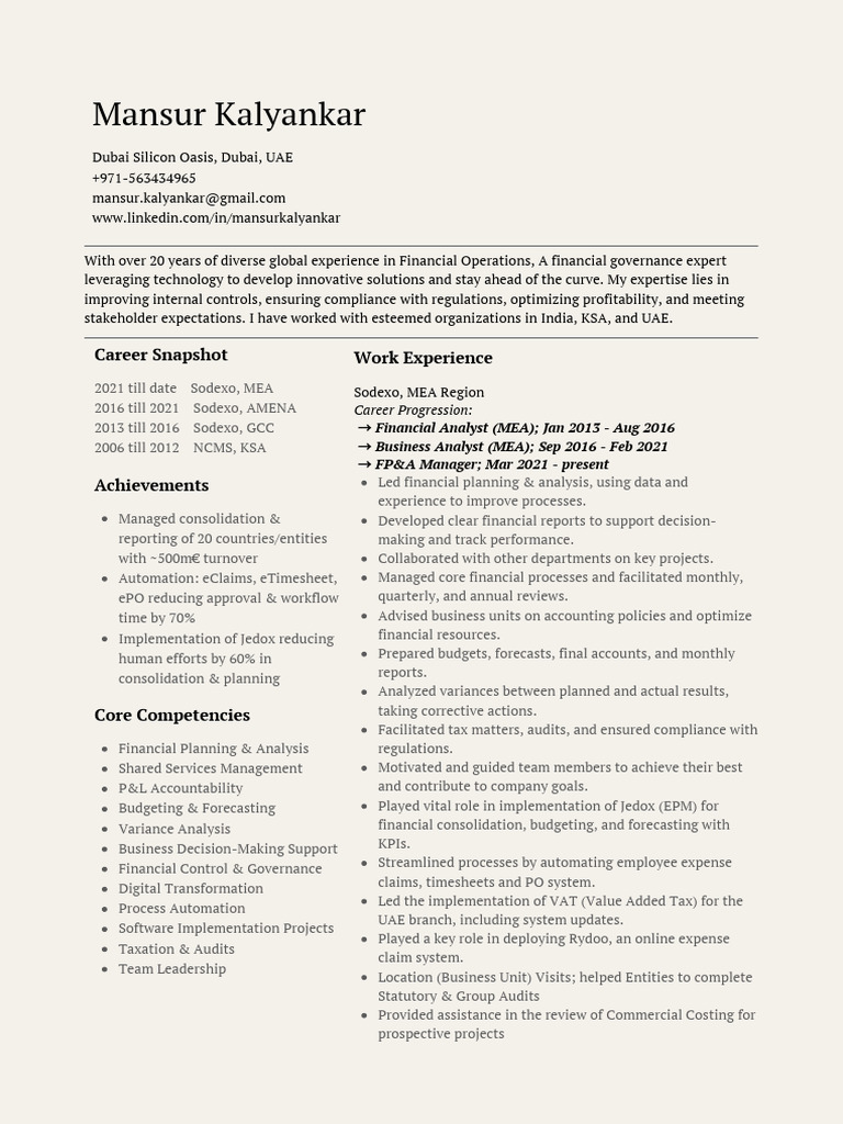 CV - Mansur Kalyankar v3 | PDF