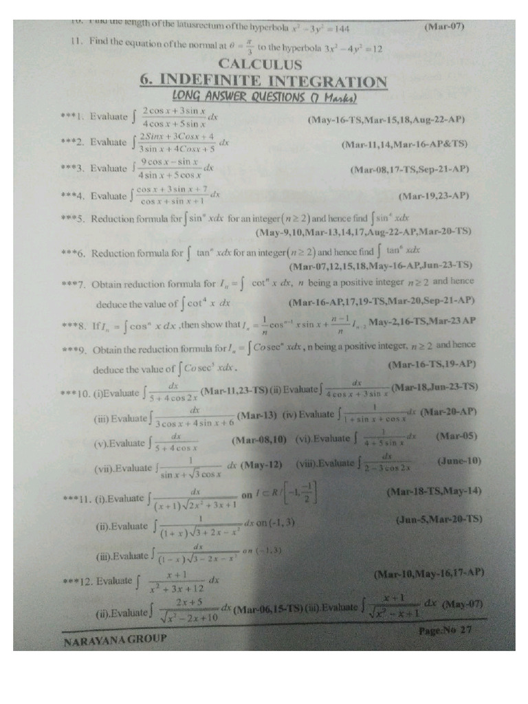 Maths 2B Inter SR 1&6 CHPT Imp Qs | PDF