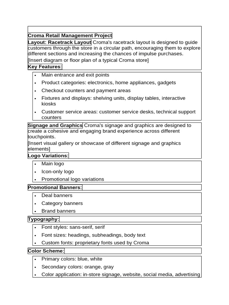 Croma Retail Management Project Layout: Racetrack Layout | PDF