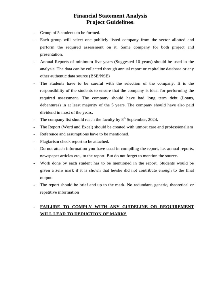 Project Guidelines FSA_2024 | PDF