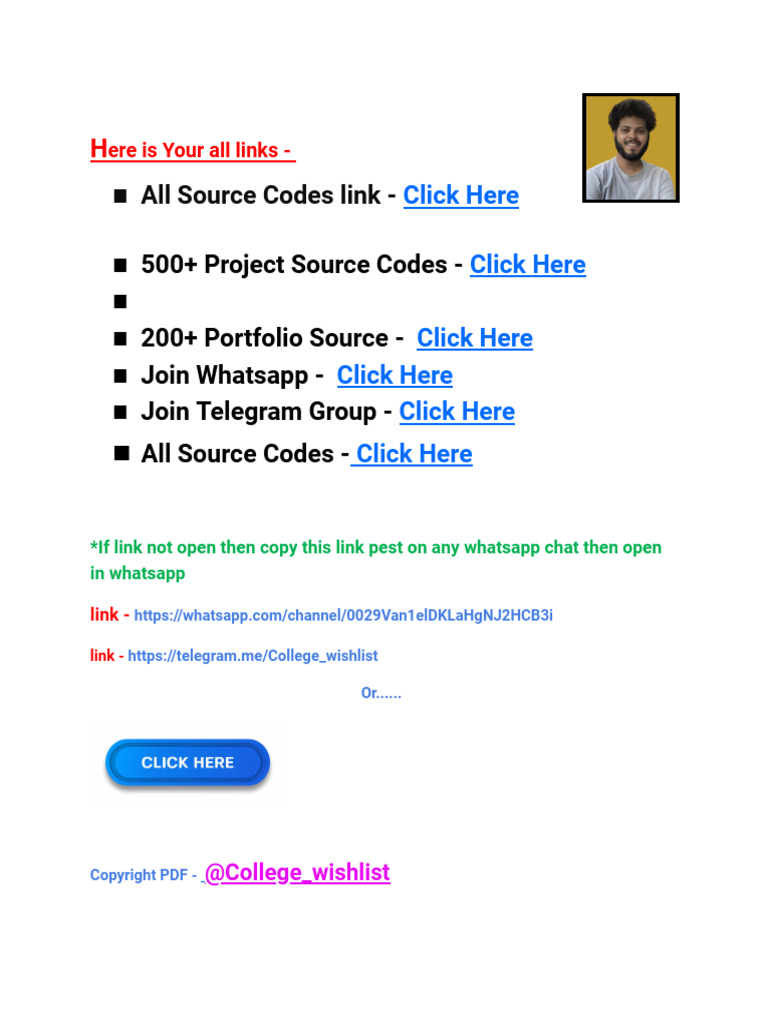500+ Project Source Codes | PDF