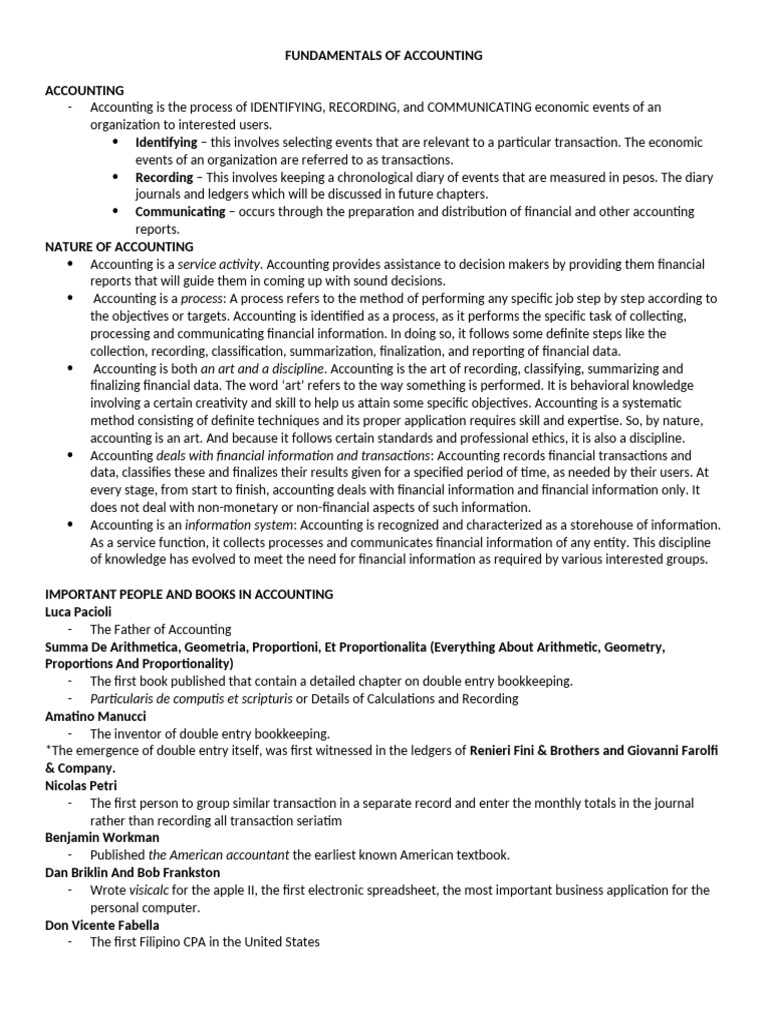 Accounting Fundamentals | PDF