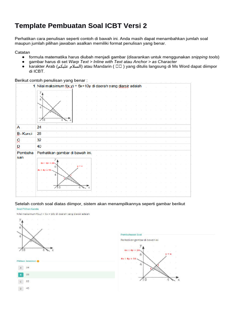 Template Soal Icbt Versi 2 | PDF