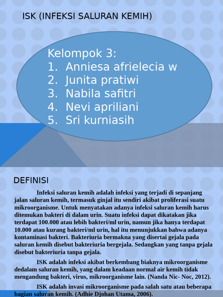 POWER POINT ISK (Infeksi Saluran Kemih) | PDF