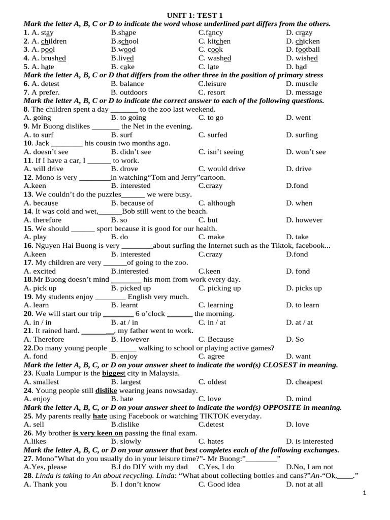 Practise Test 1,2 GS8 | PDF