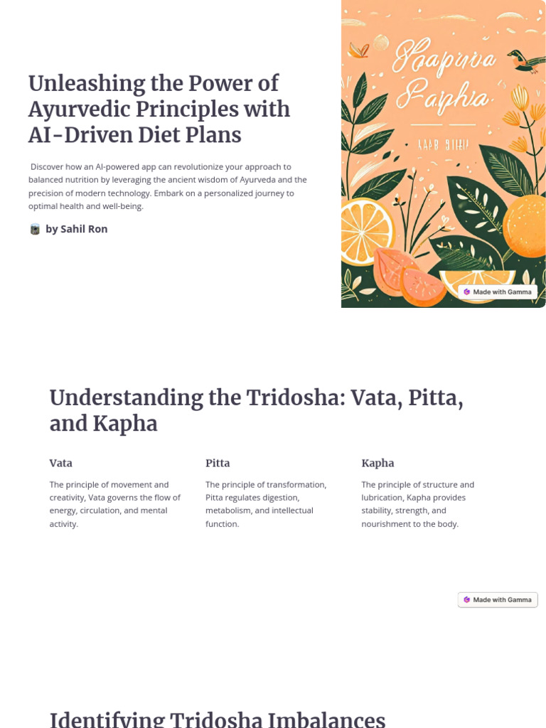 AI-Powered Ayurvedic Diet Plans | PDF | Ayurveda | Diet (Nutrition)