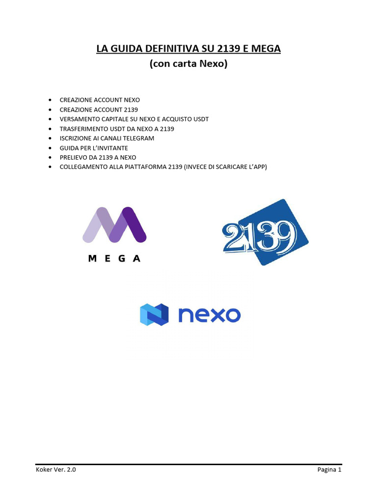 Guida 2139 Mega Nexo | PDF