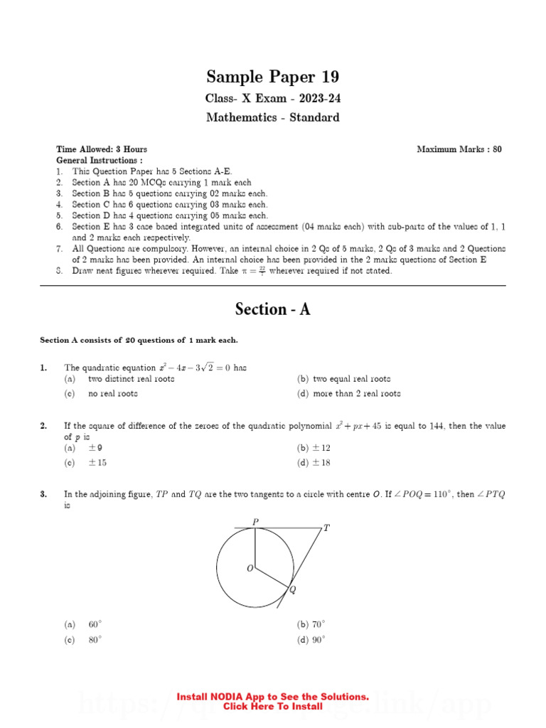 MA Sample Paper 19 Unsolved | PDF