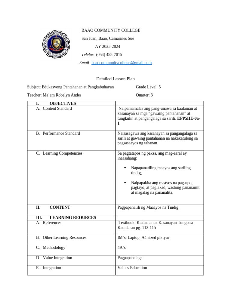 Detailed LP Template | PDF