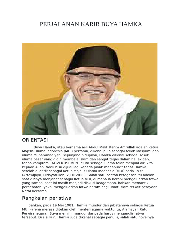 Perjalanan Karir Buya Hamka | PDF