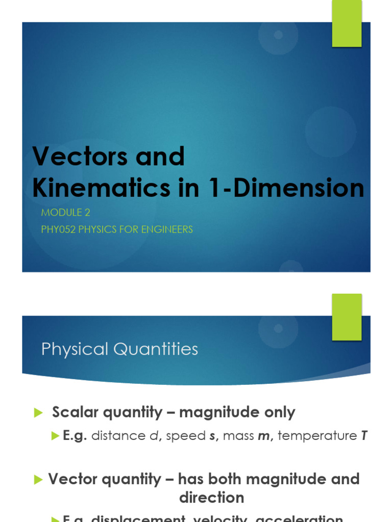 Module 1 - Vectors and Kinematics | PDF