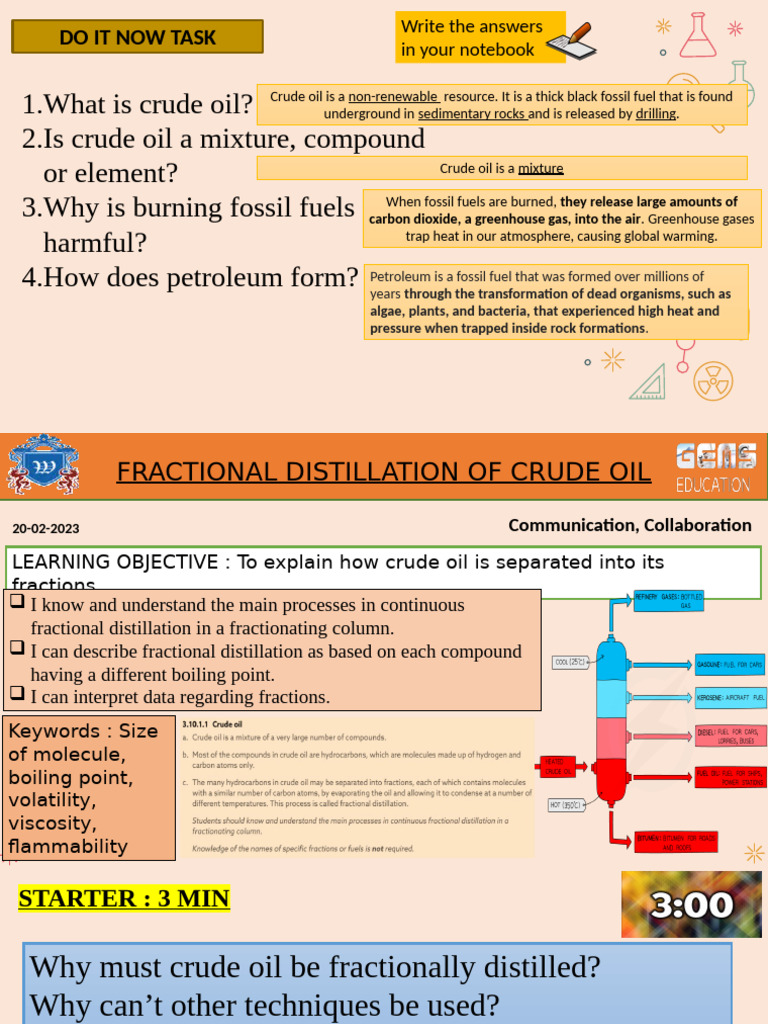01 Fractional Distillation of Crude Oil | PDF