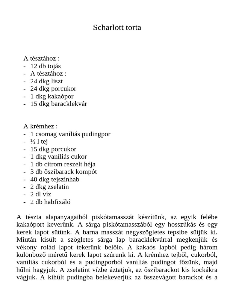 Scharlott torta | PDF