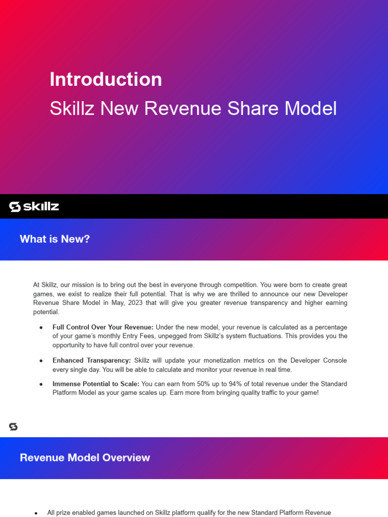Skillz New Revenue Share Model | PDF