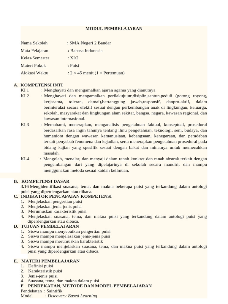 Modul Pembelajaran Bu DS | PDF