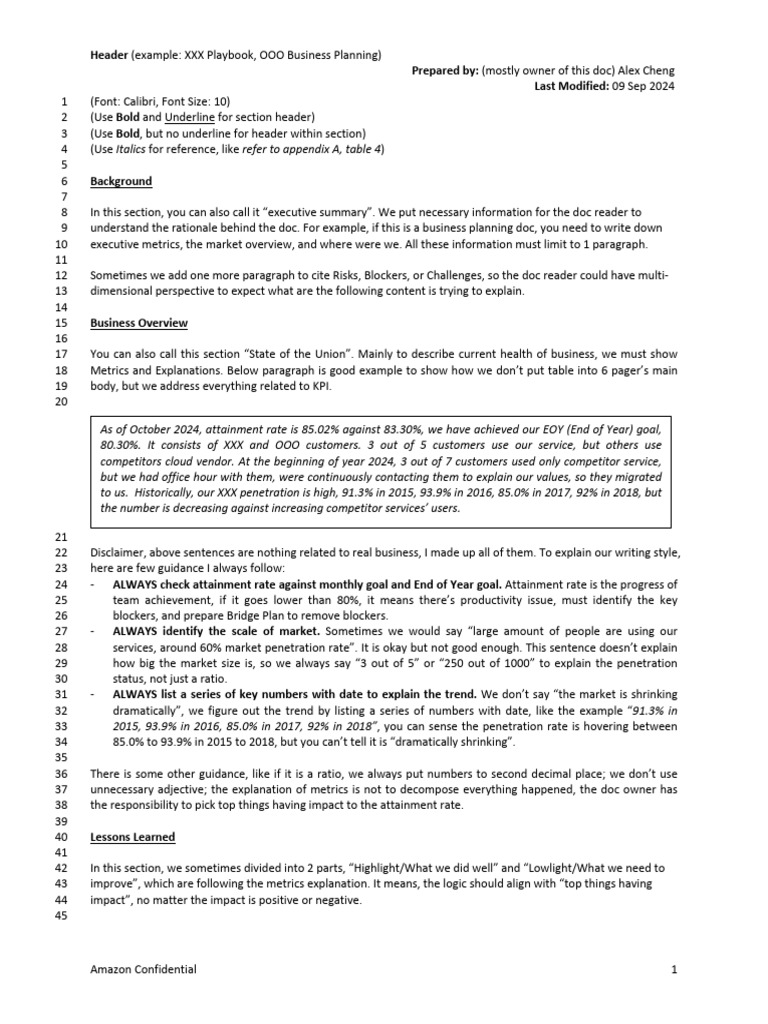 Amazon Doc Writing (OP) Template | PDF