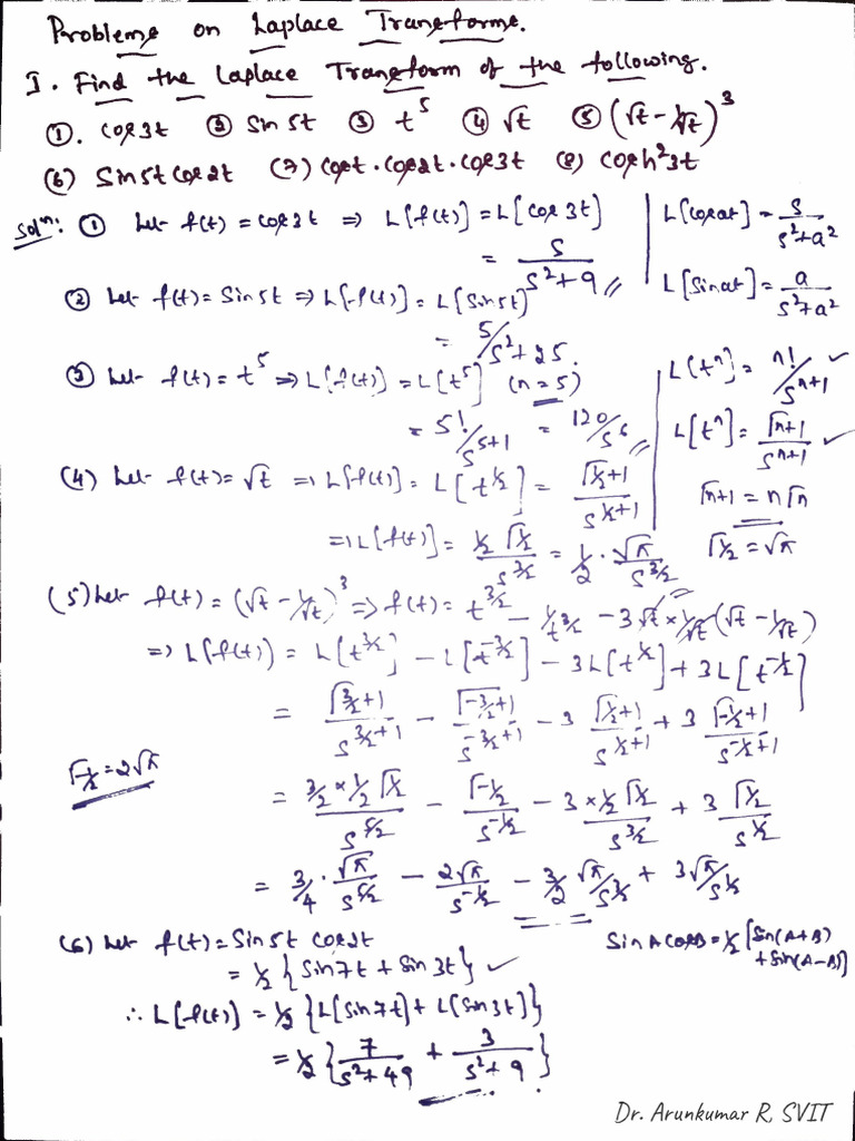 Module 1 - Laplace Transform & Inverse Laplace Transform (PDF - Io) | PDF