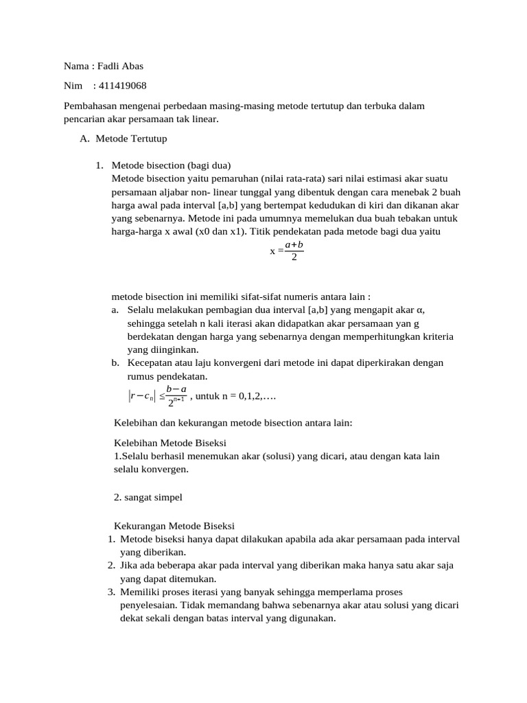 Fadli Abas Tugas Metnum Syamsu | PDF