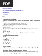 VIRP Chart for Series and Parallel Circuits | PDF | Teaching Methods ...