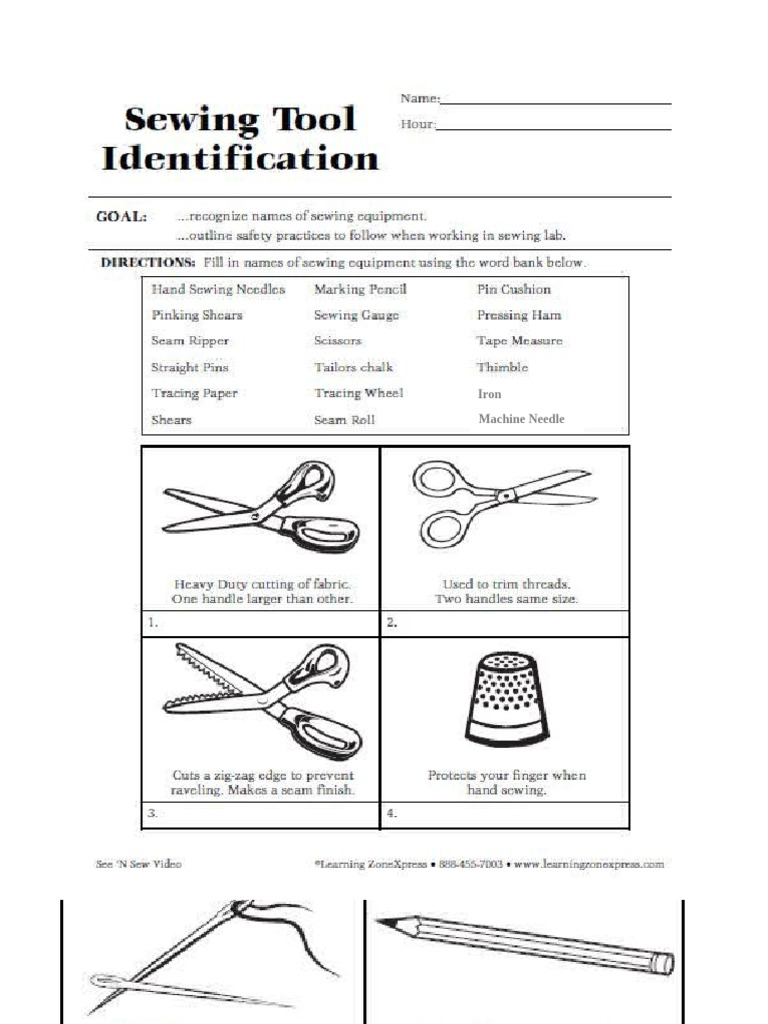 Sewing Tools Identification | PDF