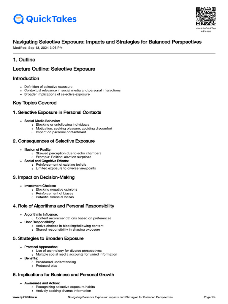 Navigating Selective Exposure: Impacts and Strategies For Balanced ...