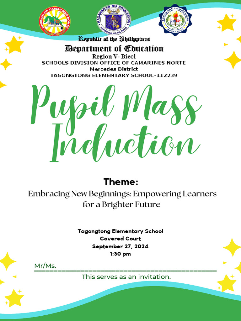 Induction Ceremony Program 2024 | PDF | Self-Improvement