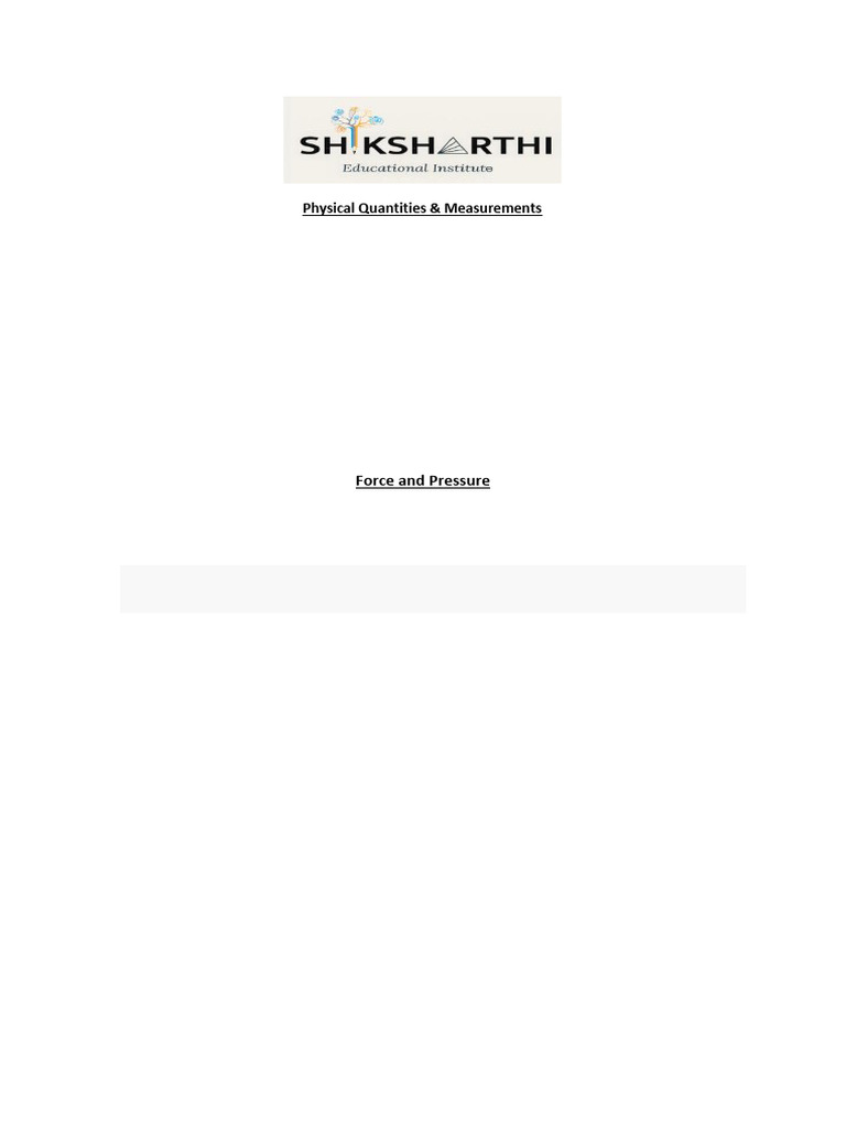 Class 8 ICSE Physics Numericals Worksheet | PDF | Density | Pressure